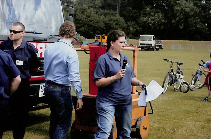 Lisa Harris with the Town's old Fire engine pump at Museum of East ...