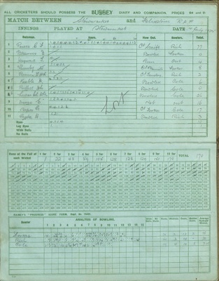 The Cricket Scoring Book of 1925, (17); Stowmarket 1st eleven Scoring ...
