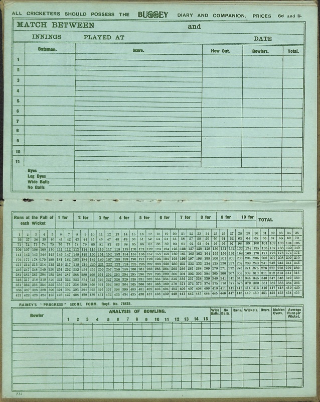 The Cricket Scoring Book of 1926, (48); Stowmarket 1st eleven Scoring ...