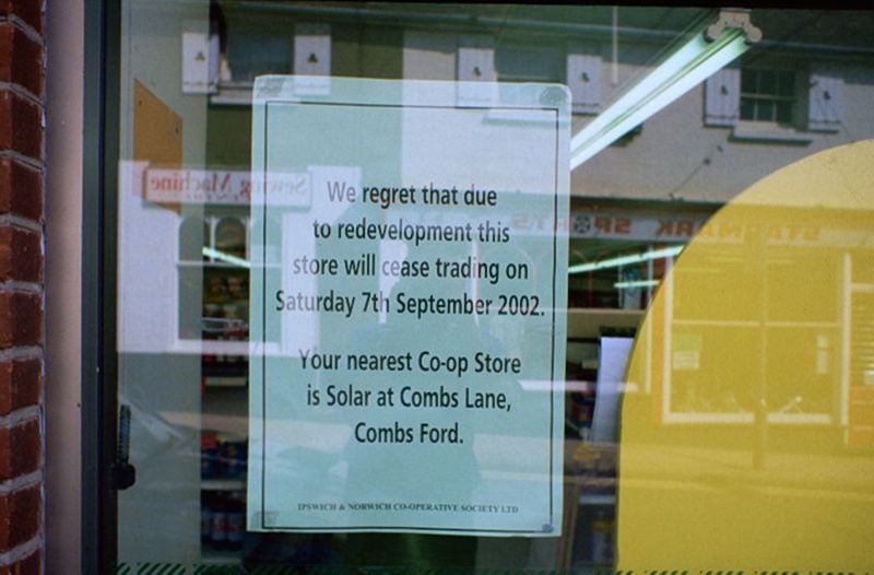 Photo: Co-op moving sign on Bury Street; The Linden Clements Collection ...