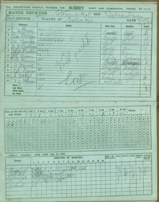 The Cricket Scoring Book of 1925, (25); Stowmarket 1st eleven Scoring ...