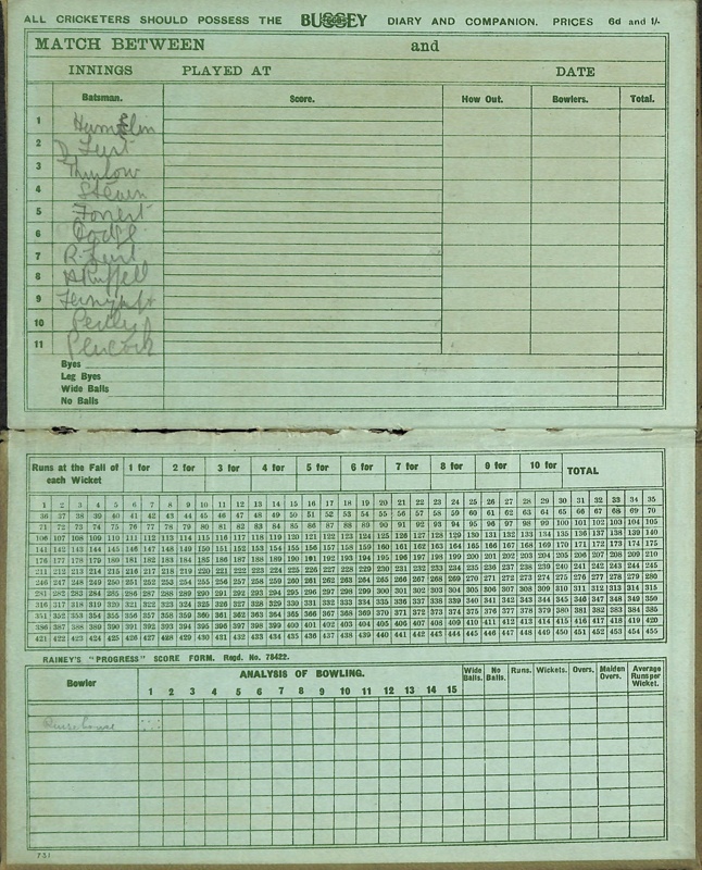 The Cricket Scoring Book of 1926, (49); Stowmarket 1st eleven Scoring ...