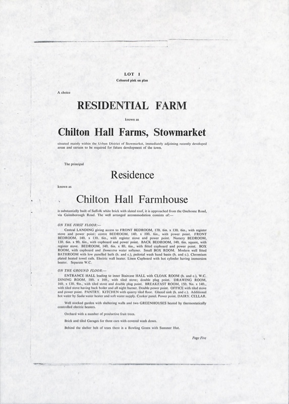 SMKLHG373 Folder, Document: Chilton Hall Farms Auction Details, Lot 1 ...