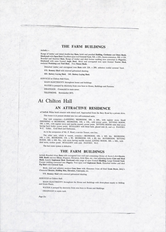 SMKLHG373 Folder, Document: Chilton Hall Farms Auction Details, Farmhouse Buildi... | eHive