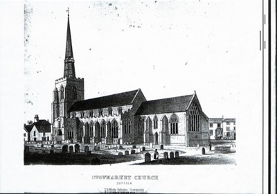 SMKLHG285 Folder, Document: 1880 etching of the Parish Church (St Peter ...