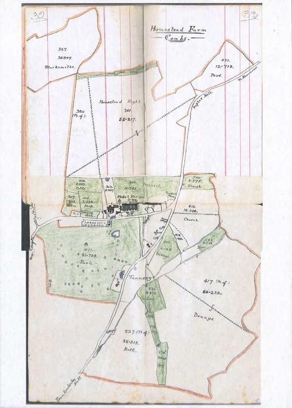SMKLHG362 Folder, Document: A map of Homestead Farm at Combs; Unknown ...