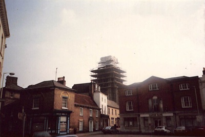 St Peter's and St Mary's Church, under restoration ; Church Needle ...