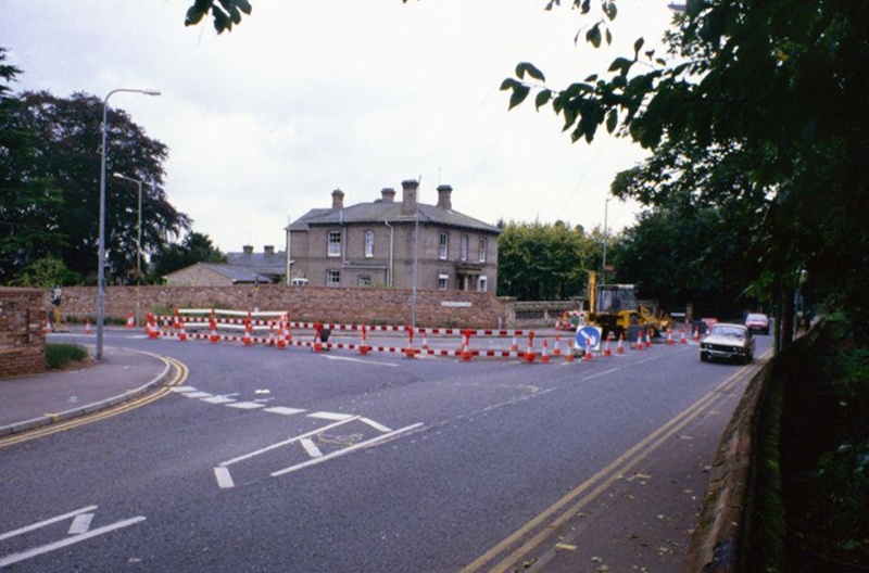 Roadworks on the roundabout of Ipswich Road and Hollingsworth Road; Box ...