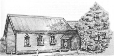 Ōtautau Churches, Anglican (St Andrews), drawing by Peggy Ryan: ; Ryan ...