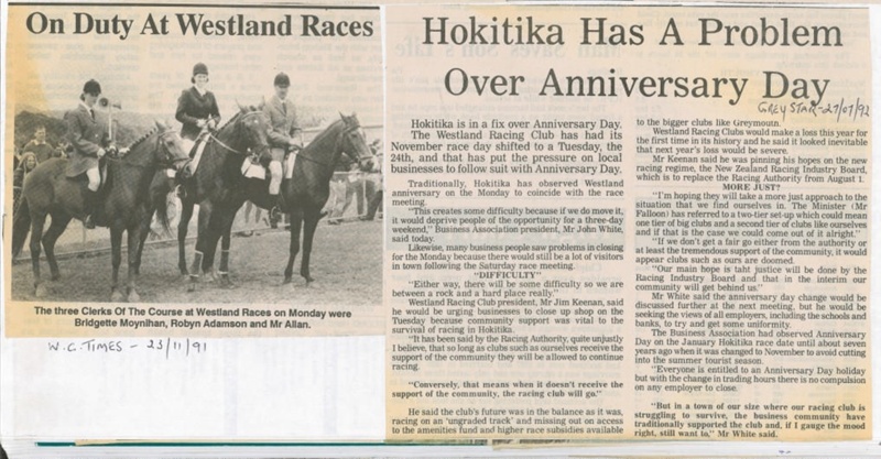 On Duty at Westland Races, Hokitika Anniversary Day Problem; KWC-I-580 | eHive