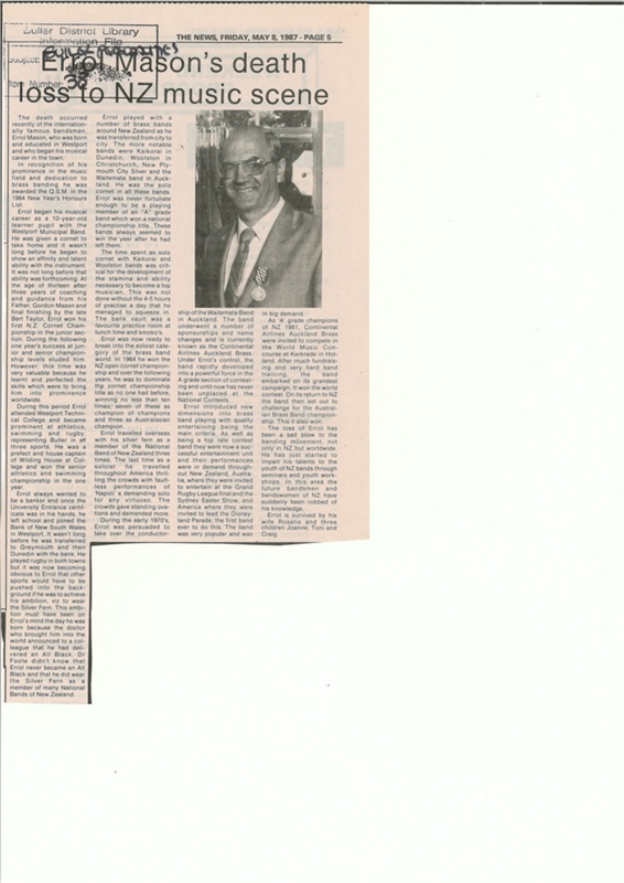 Errol Graham Mason 1940 - 1987; KWC-I-802 | eHive