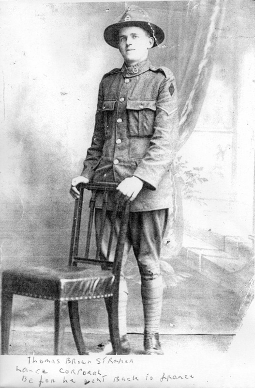 Lance Corporal Thomas Brown Straker taken before he went back to France ...