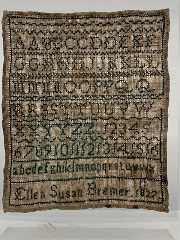 Sampler; Bremer, Ellen Susan; 1827; 1954.003 | eHive