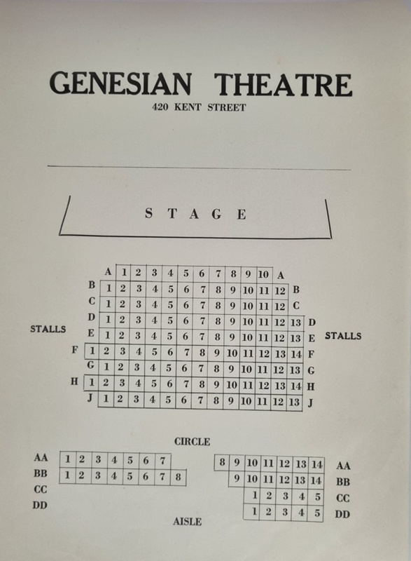 Genesian Theatre Seating Plan; 151 | eHive