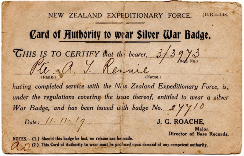 Authority to Wear Certificate, Silver War Badge | eHive