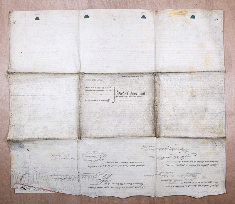 Indenture. Deed of Covenant for production of title deeds Sept 1811 ...