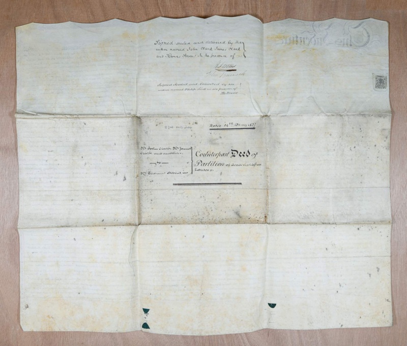 14 May 1827 Counterpart Deed of partition of leasehold on estates ...