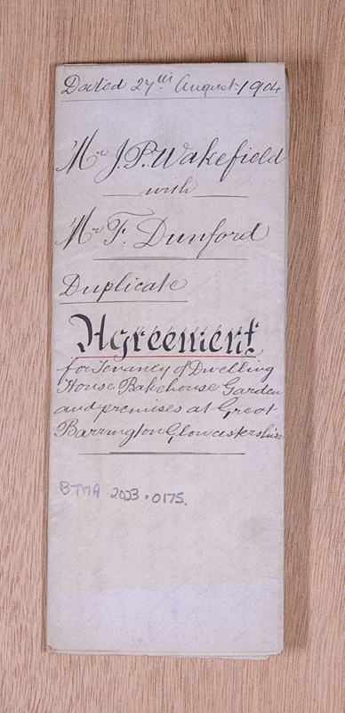 Memorandum of agreement – John Parker Wakefield & Frank Dunford – 1904 ...