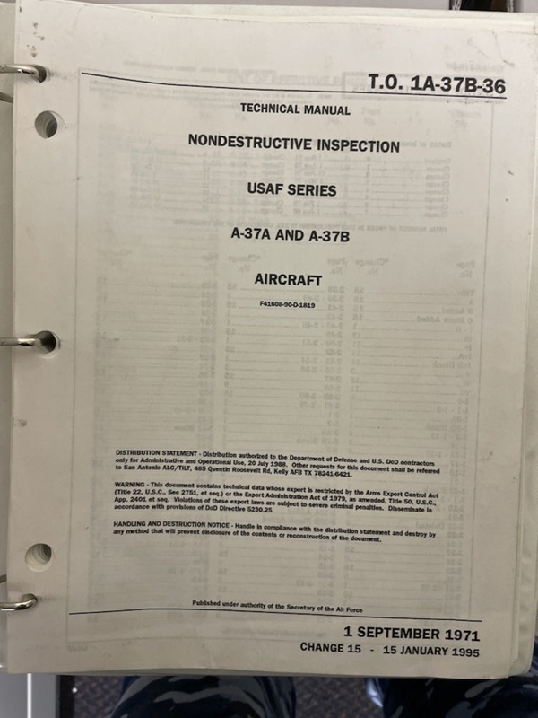 Technical Manual, Nondestructive Inspection USAF Series A-37B and A-37B ...
