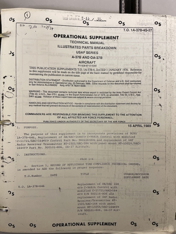 Operational Supplement, Technical Manual Illustrated Parts Breakdown ...