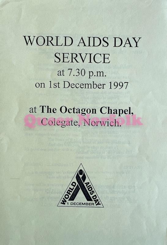 World AIDS Day Service - Order of Service; The Octagon Chapel; 1997 ...