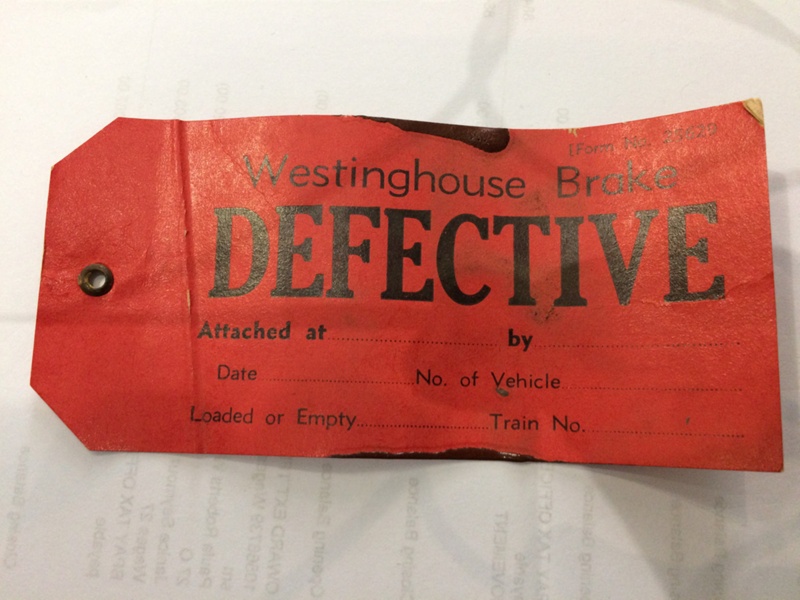 Label - Westinghouse Brake Defective Label; A-0791 | eHive