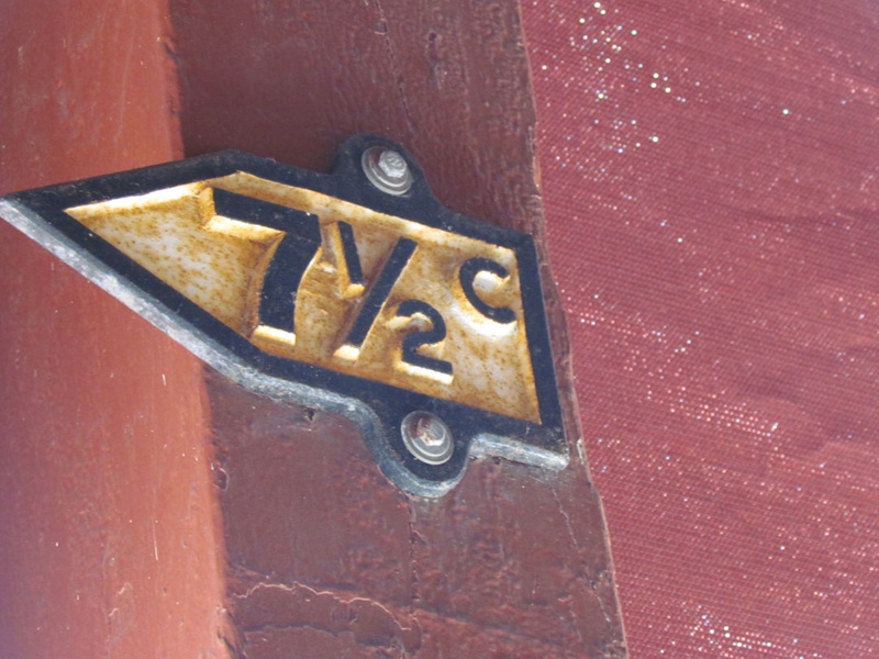 Sign - Railway Traffic "7 1/2 C" Radius of curve in track indicator; A ...