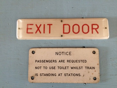 Signs (2) - exit sign & toilet sign; A-0861 | eHive