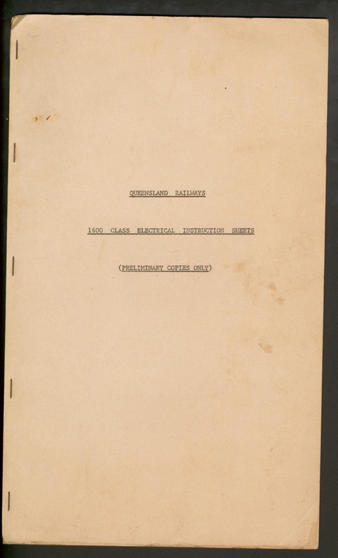 QR - 1600 Class Electrical Instruction Sheets (Preliminary copies only ...