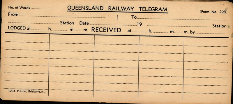 Form no. 298 Telegram form; A-0413 | eHive