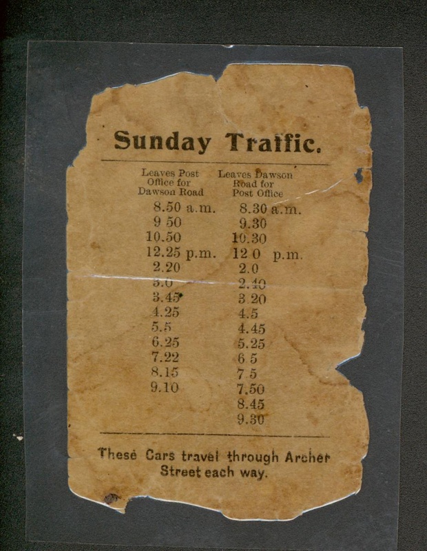 Sunday Traffic Tram Timetable; A-1410 | eHive