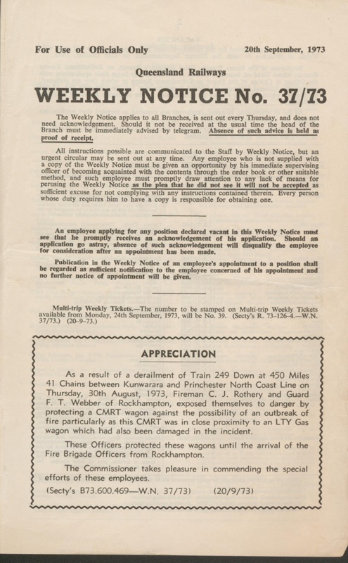 Weekly Notice No. 37/73; 1973; A-1404 | eHive