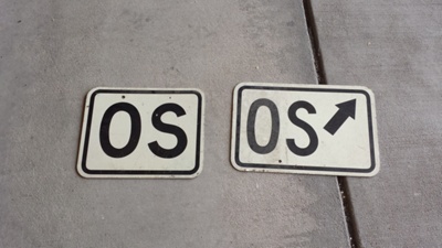 B/W signs "OS" and "OS[arrow]"; A-0404 | eHive