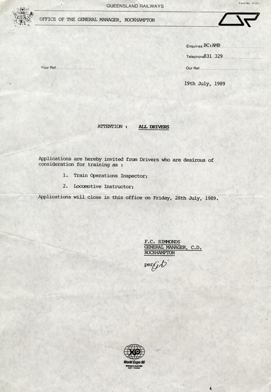 Form letter to All Drivers; 1989; A-1269 | eHive