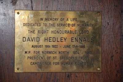 Plaque: David Hedley Ennals; 1995; NHCT.1977.5.A.26 | eHive