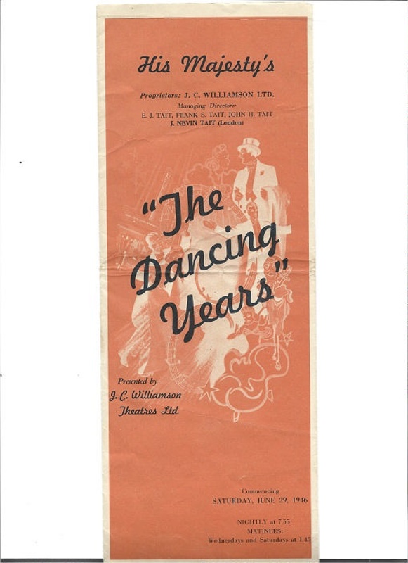 Theatre Programme- His Majesty's Melbourne, The Dancing Years, 1946 ...