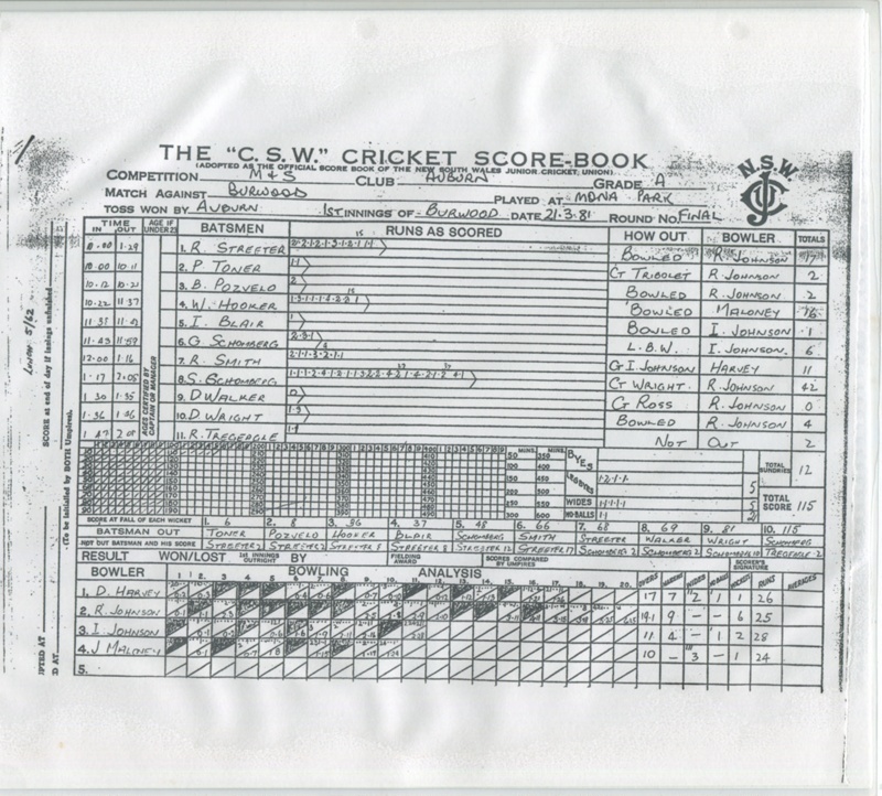 Cricket Scorecard - M&S Competition; 1981; OB0265-A | eHive
