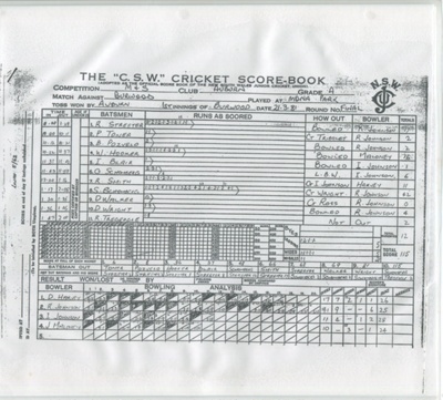 Cricket Scorecard - M&S Competition; 1981; OB0265-A | eHive