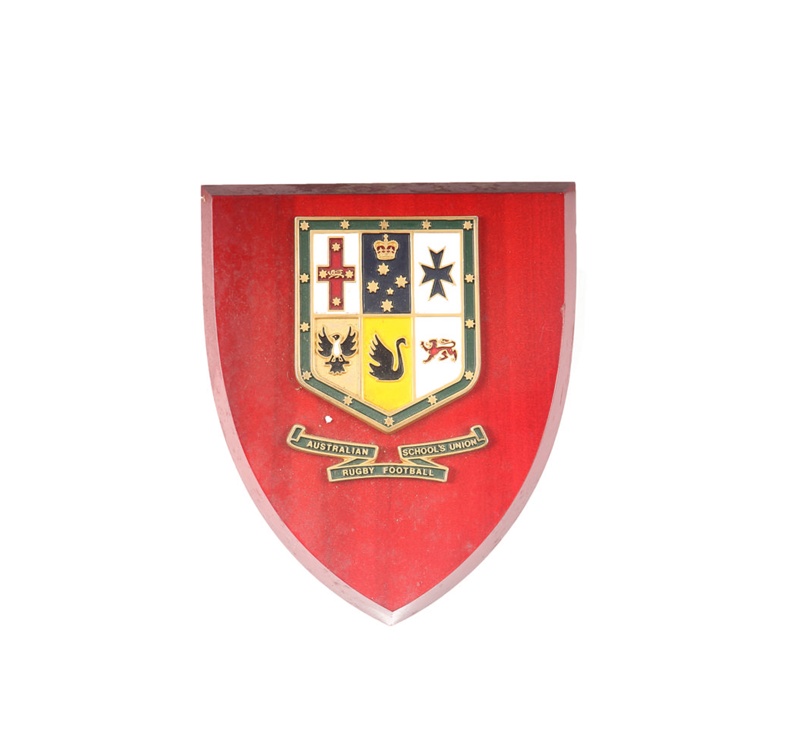 Plaque - Australian Schools Union Rugby Football with crest; OB0139 | eHive