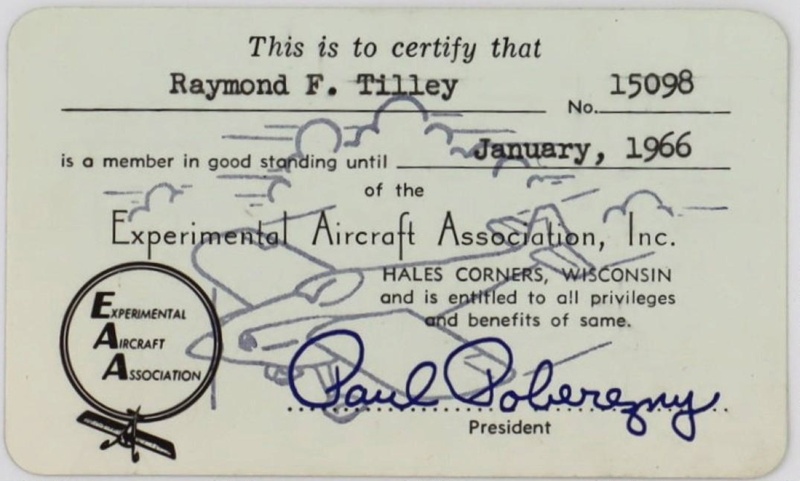 Membership Card of the Experimental Aircraft Association Inc; TAHS.0745 ...