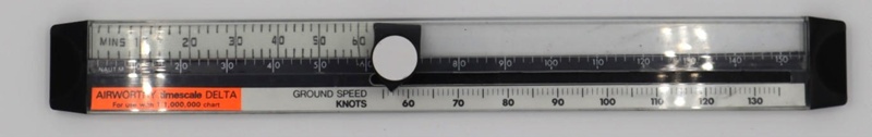 Distance measuring ruler calibrated to give direct readouts in flight ...