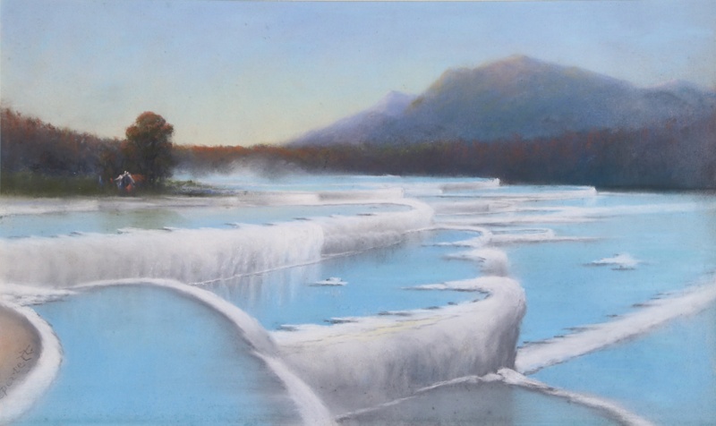 Untitled - The White Terrace, Tarawera, Rotorua; Perrett, John Douglas ...