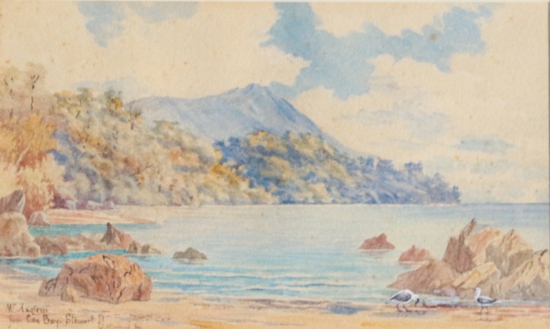 Mt Anglem from Lee Bay Stewart Island 1840; Copland, W A (dates unknown ...