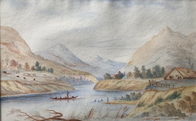 Maori Whare on the Waikato; Lyndon, Edward (1819 - 1904); c 1875; 253 ...