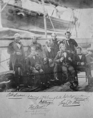 Photographic Portrait of Officers of The HMS Iris beside the ship. Date ...