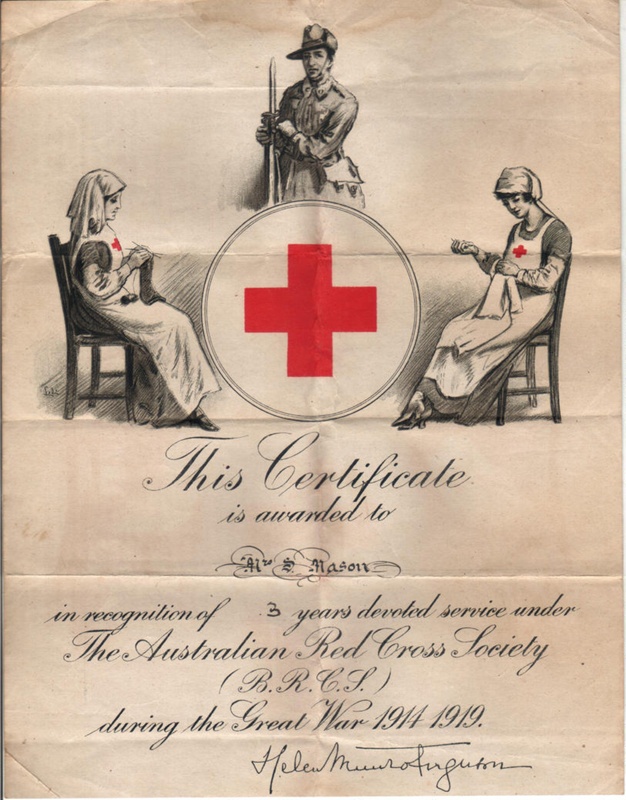 Alice Maria Mason (nee Croft) : Red Cross Certificate ; 1919 | eHive