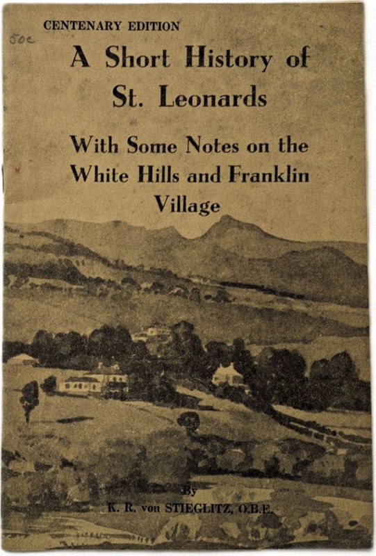 Booklet, A Short History of St. Leonards; Von Stieglitz, K. R.; CM ...