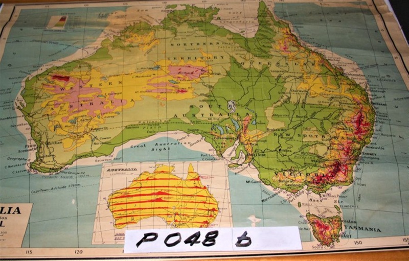 Map, Wall Australia; c. 1950; CM.P048b | eHive