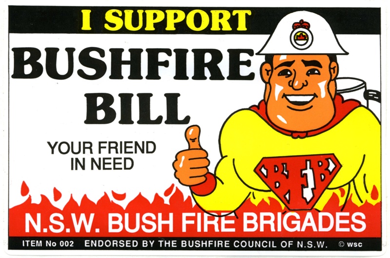 Bushfire Bill sticker; Bush Fire Council of N.S.W.; 1988 | eHive