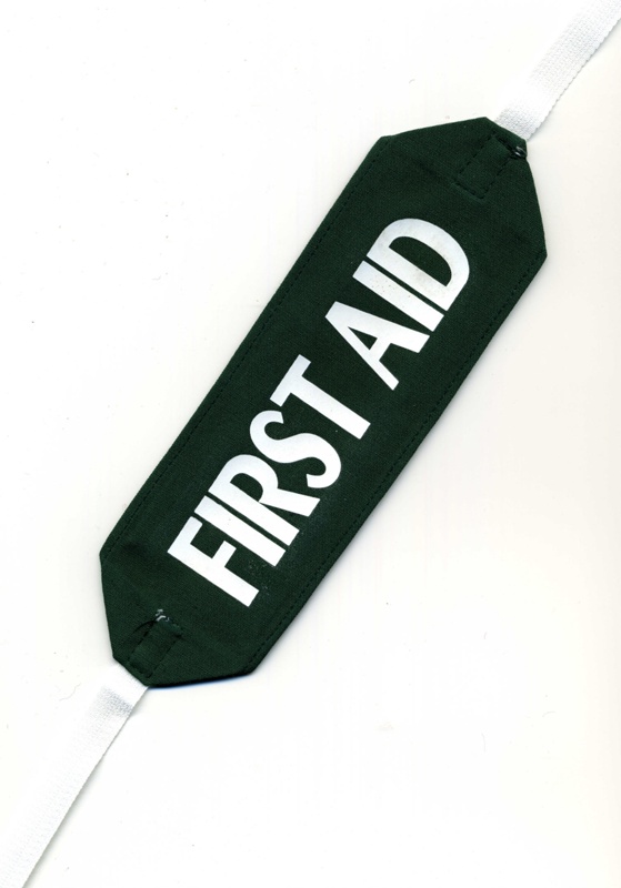 First Aid Calico Green Armband; c. 1950 | eHive
